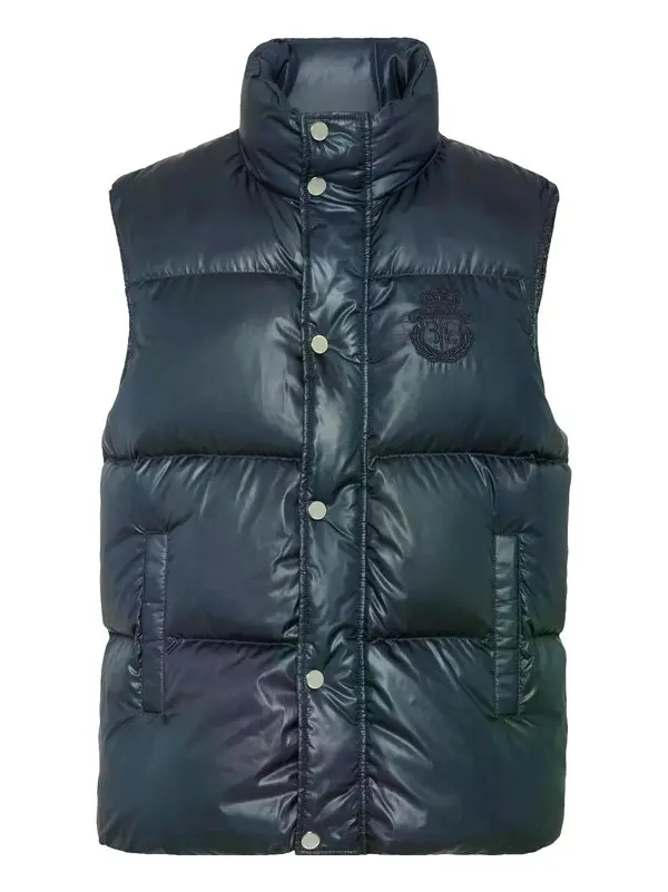 BILLIONAIRE Logo-embroidered Padded Gilet - Blue