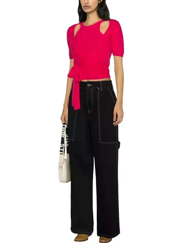 Stella McCartney Wide-leg Jeans With Contrast Stitching - Black