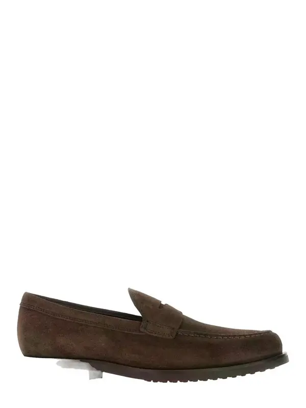 TOD'S Suede Slip-on Loafers - Brown