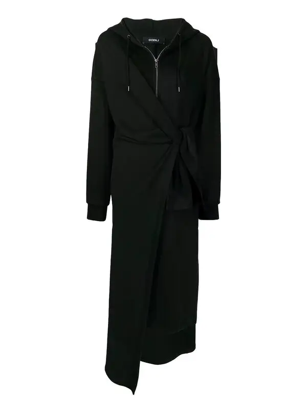 Goen.j Knot-detail Hooded Dress - Black