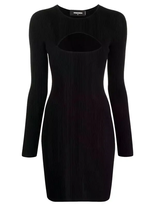 Dsquared2 Cut-out Detail Long-sleeve Minidress - Black