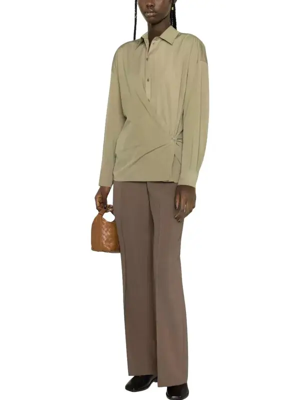 LEMAIRE Twisted Wrap Cotton Shirt - Green