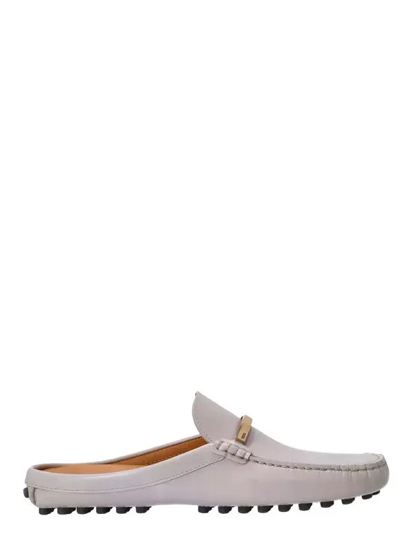 TOD'S Debossed Logo Mules - Grey