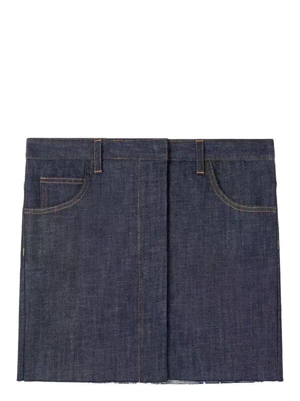 AZ FACTORY X Lutz Huelle Boule Raw-cut Edge Denim Skirt - Blue