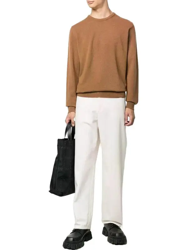 Zegna Crew Neck Cashmere Jumper - Brown
