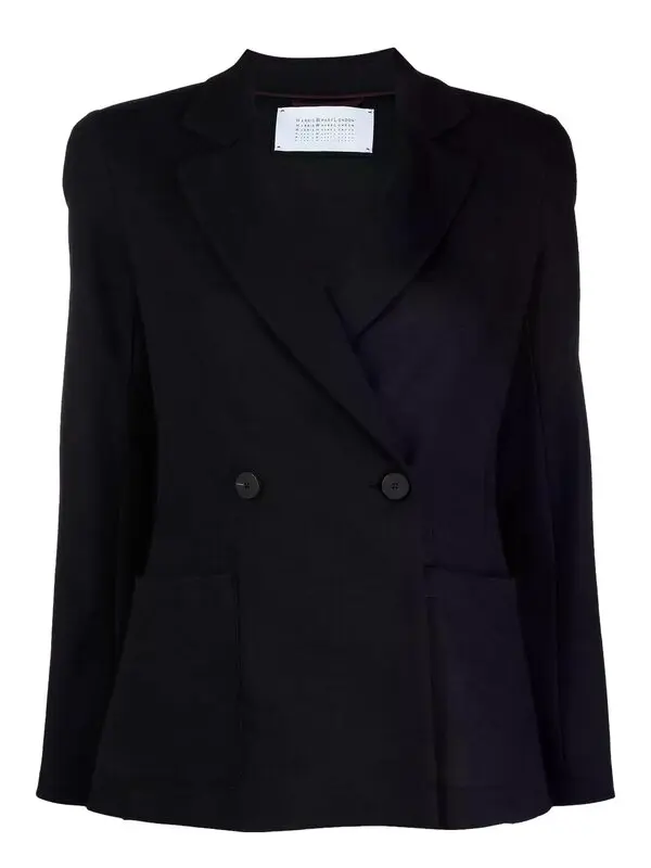 Harris Wharf London Double-breasted Virgin Wool Blazer - Blue