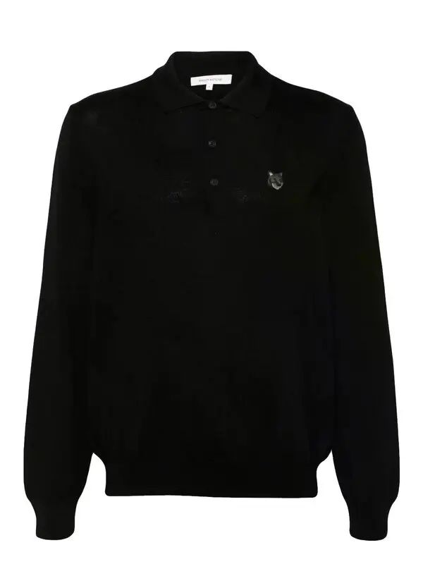 Maison Kitsuné Fox-motif Polo Shirt - Black