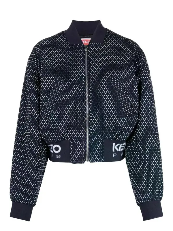 Kenzo Sashiko Stitch Embroidered Bomber Jacket - Blue