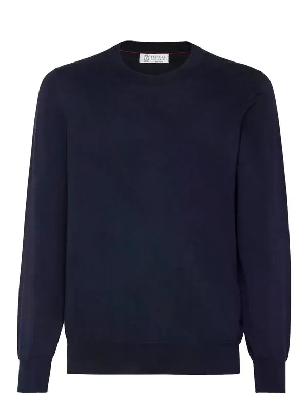 Brunello Cucinelli Crew Neck Long Sleeve Jumper - Blue