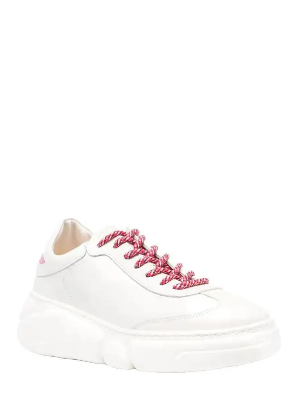 Agl Emilie Low-top Leather Sneakers With Panelled Design - Neutrals