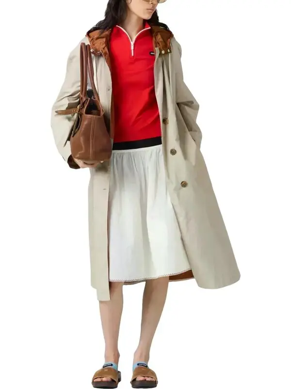 Miu Miu Logo-print Midi Skirt - White