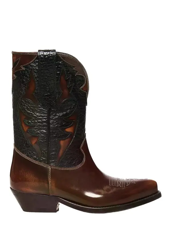GOLDEN GOOSE Wish Star Cowboy Boots - Brown