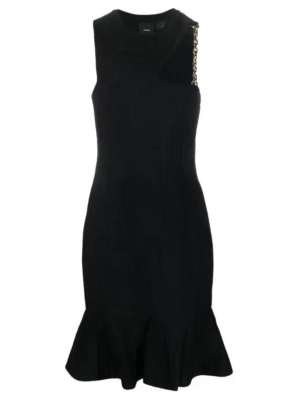 Pinko Cut-out Knitted Mini Dress - Black