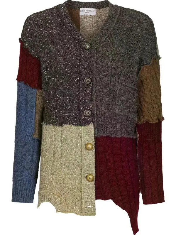 Dolce & Gabbana Patchwork Distressed Cardigan - Neutrals