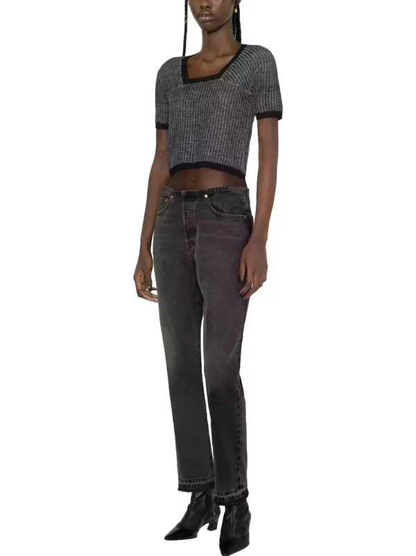 Eckhaus Latta Amoretto Cropped T-shirt - Grey