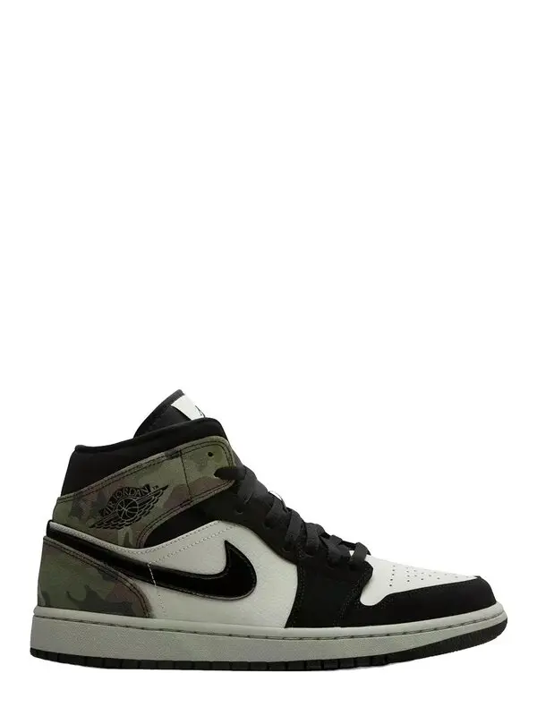 JORDAN Air 1 Mid Camo Sneakers - Black