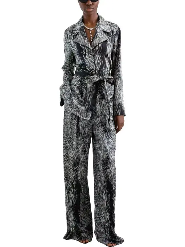 Dolce & Gabbana Abstract Pattern Trousers - Black