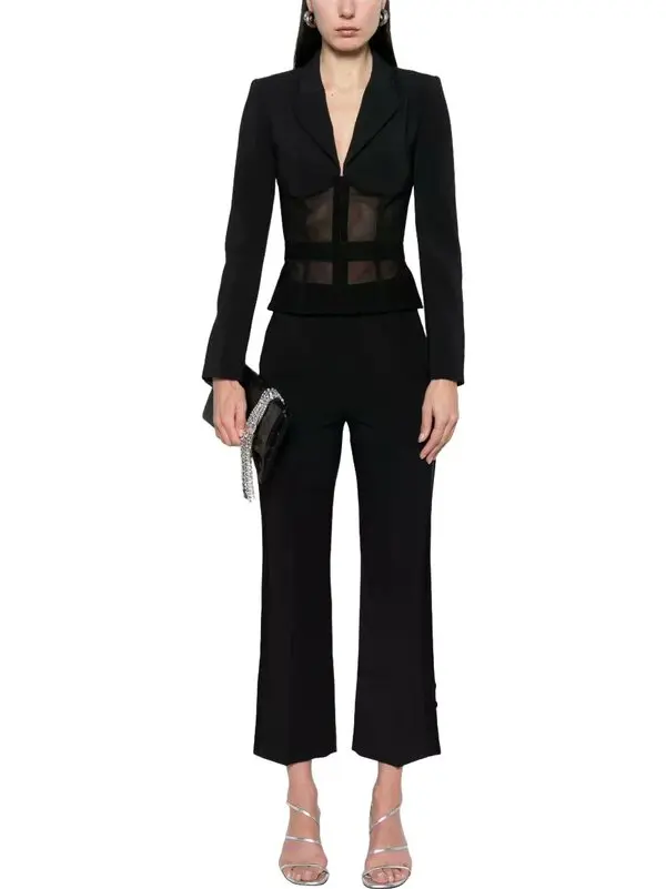Elisabetta Franchi Satin-trimmed Crepe Trousers - Black