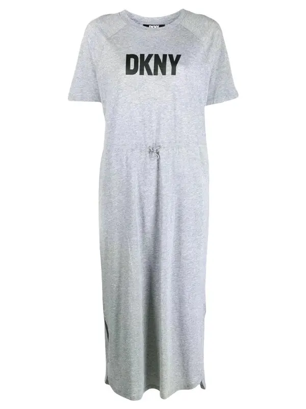 Dkny Logo Print T-shirt Dress - Grey