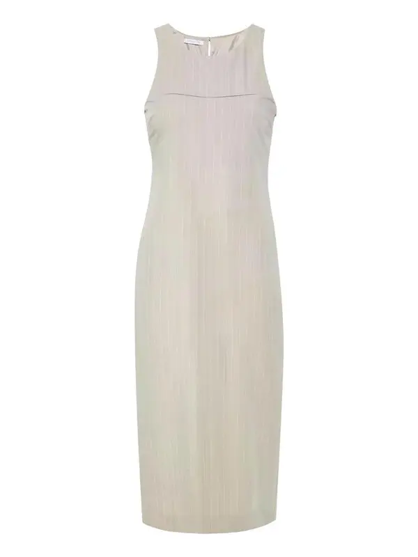 Patrizia Pepe Pinstripe-pattern Midi Dress - Grey