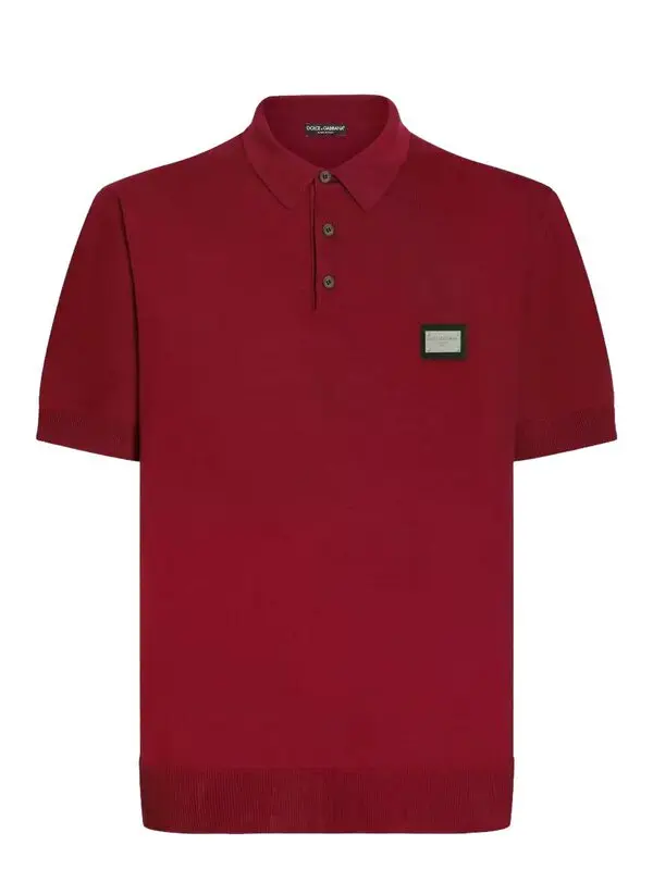 Dolce & Gabbana Logo-tag Wool Polo Shirt - Red