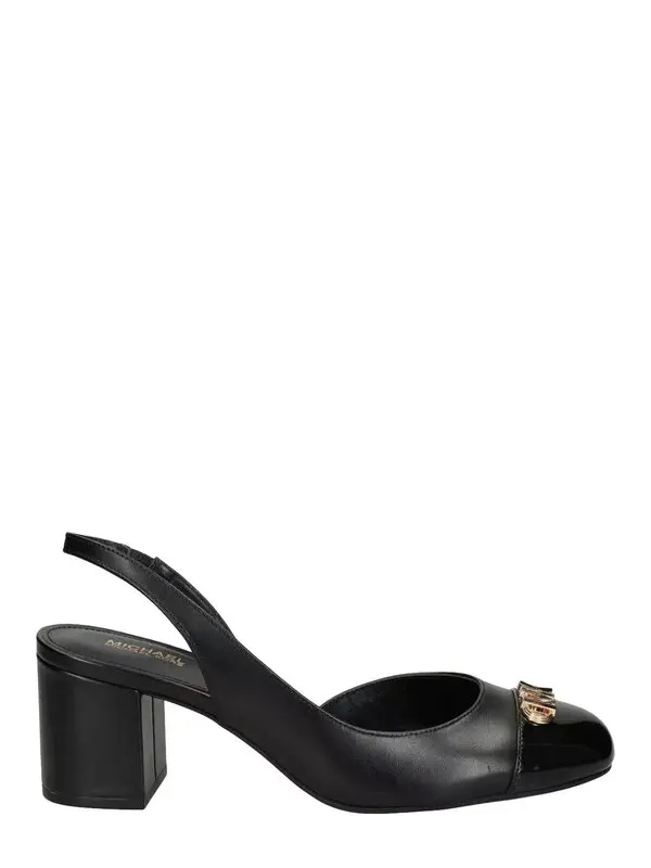 Michael Kors Leather Block Heel Pumps - Black