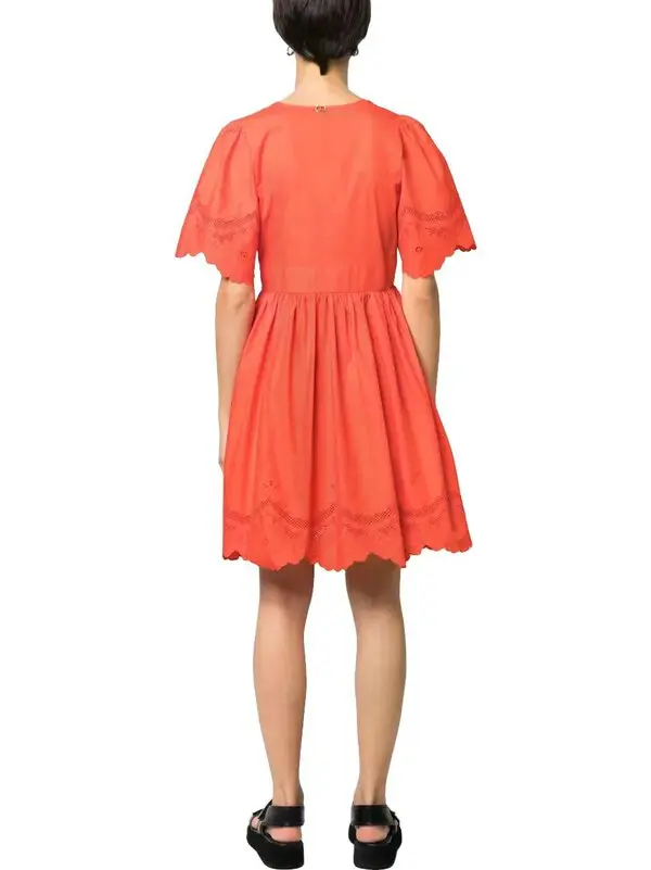 TWINSET Broderie-anglaise Short-sleeve Dress - Orange