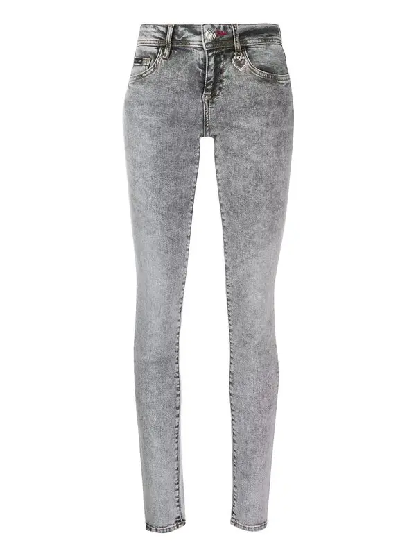 Philipp Plein High Rise Slim-fit Jeans - Grey