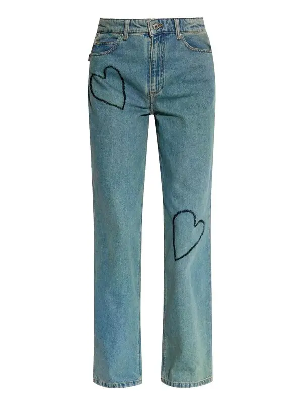 Zadig&Voltaire Elio Jeans With Heart Embroidery - Blue