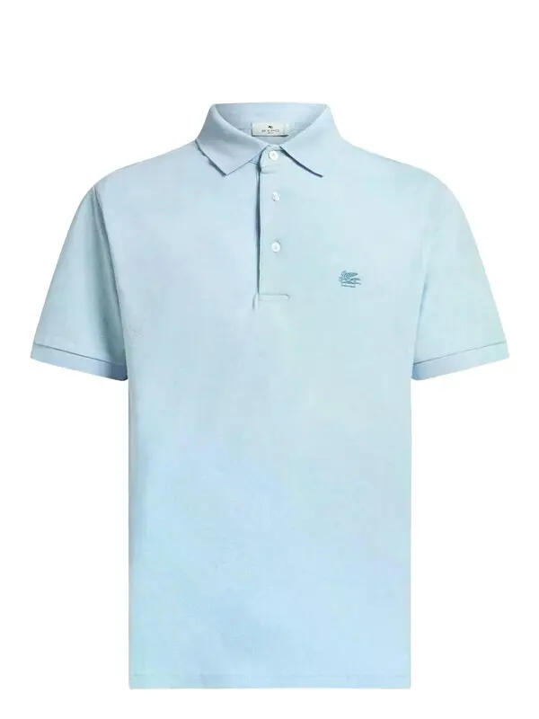 Etro Paisley Jacquard Polo Shirt - Blue
