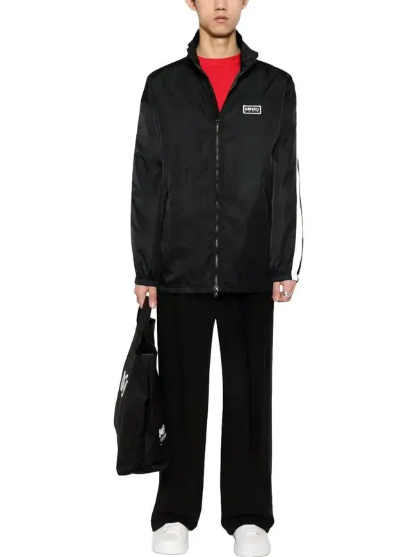 Kenzo Logo-appliqué Striped Track Jacket - Black