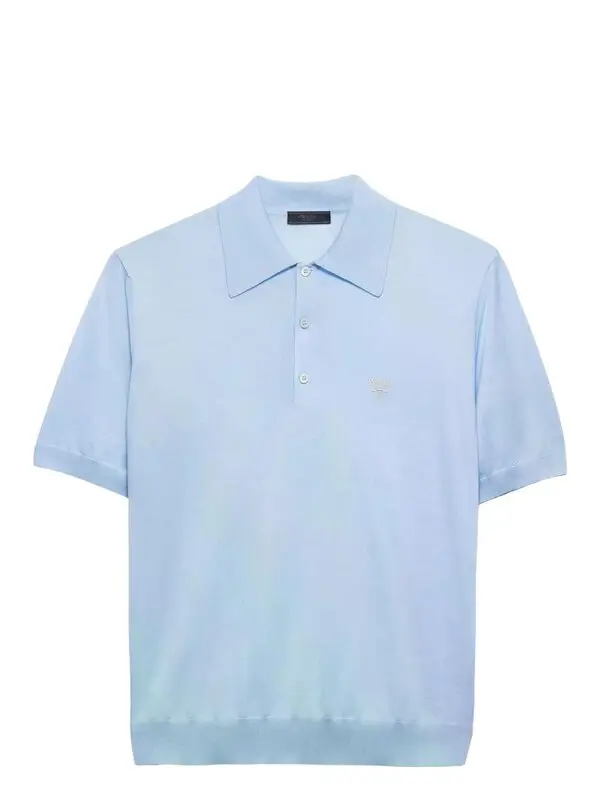 Prada Fine Wool Polo Shirt - Blue