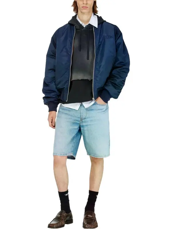 DIESEL® Logo-appliqué Straight-leg Denim Shorts - Blue
