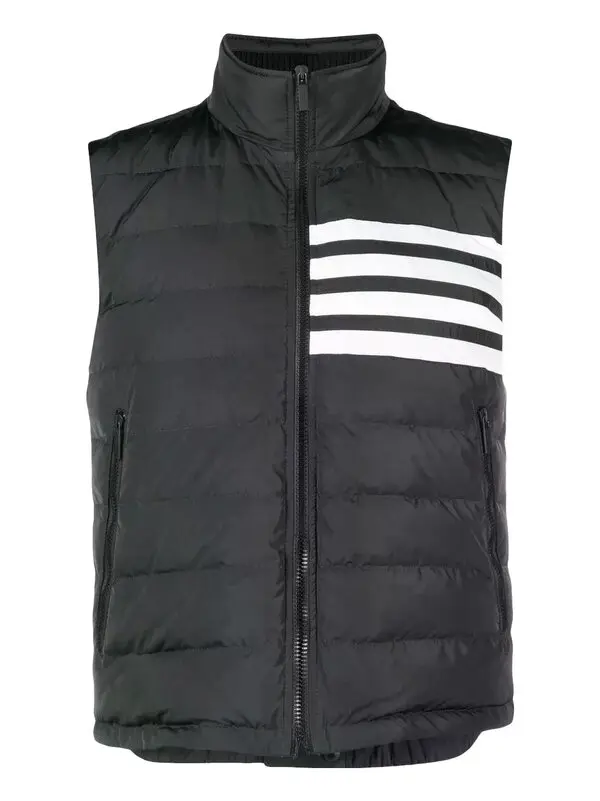 Thom Browne Padded Gilet With Striped Detailing - Grey