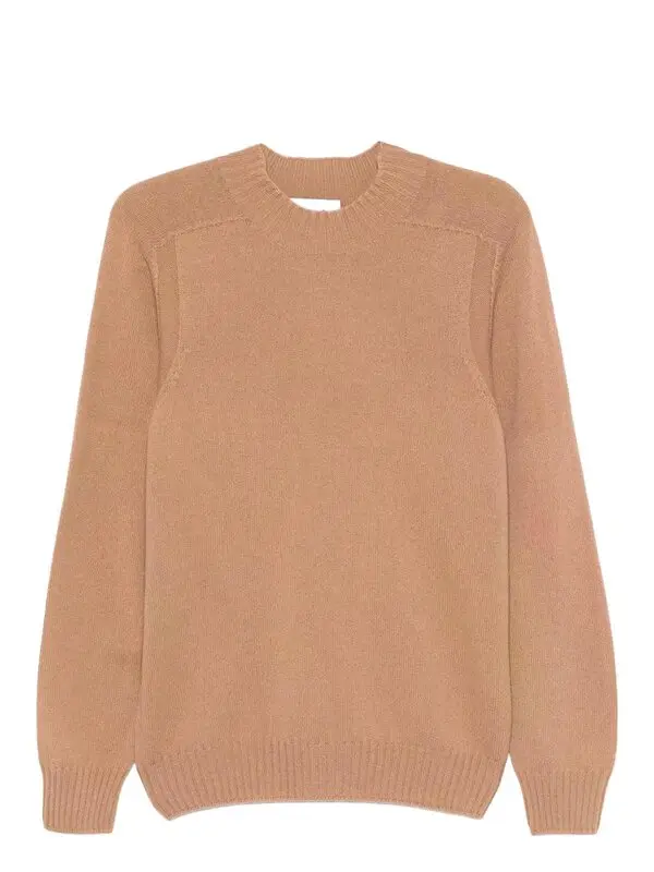 D4.0 Virgin Wool Mock Neck Sweater - Brown