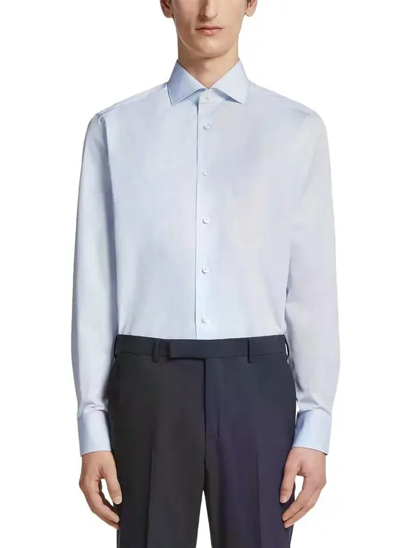 Zegna Centoventimila Micro-stripe Shirt - Blue
