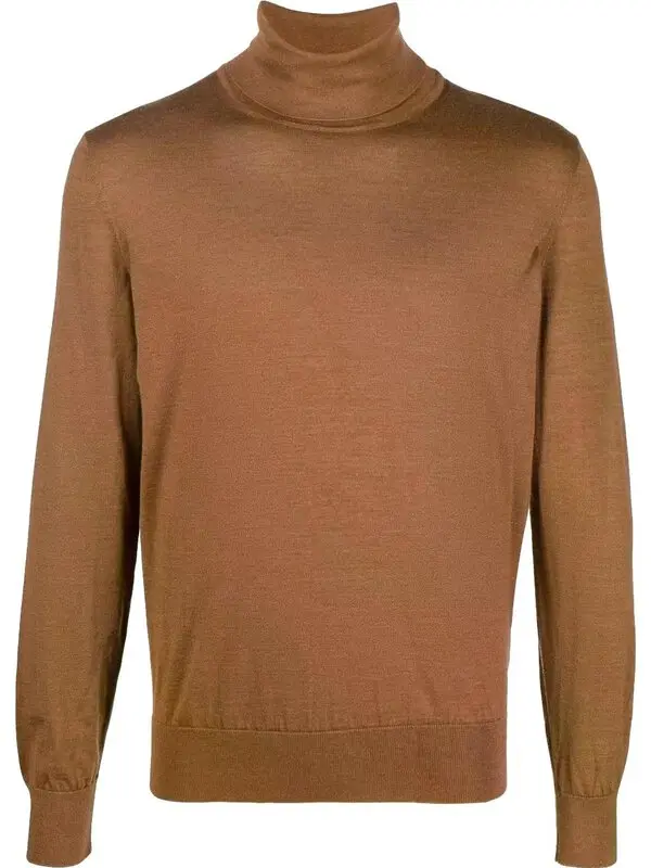 Zegna Roll Neck Jumper - Brown
