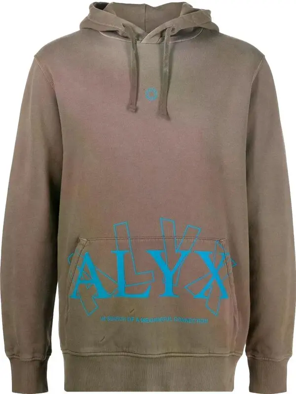1017 Alyx 9sm Logo-print Pullover Hoodie - Neutrals