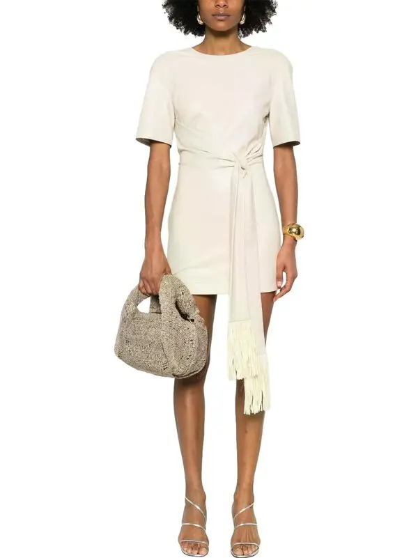 Nanushka Knot-detail Mini Dress - Neutrals