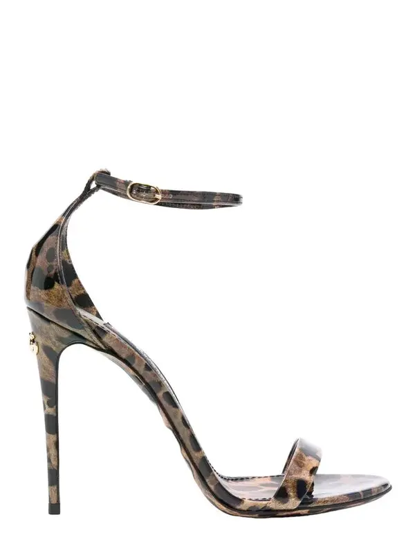 Dolce & Gabbana 110mm Leopard-print Stiletto Sandals - Black
