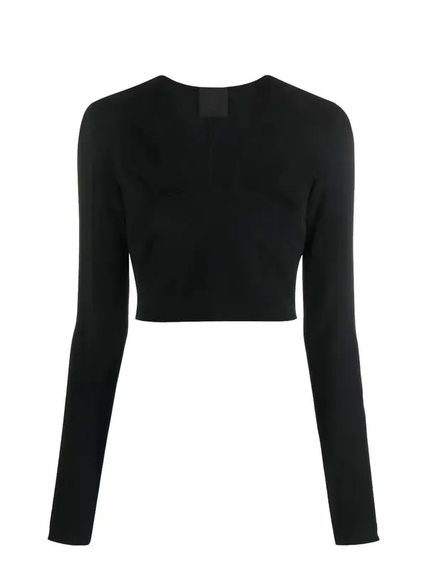 Givenchy Stretch Square Neck Cropped Top - Black