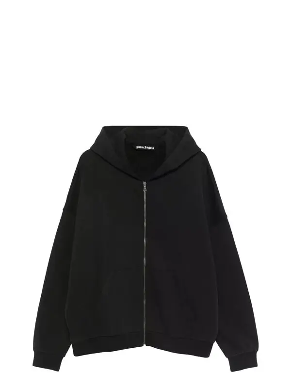 Palm Angels Curved-logo Hoodie - Black