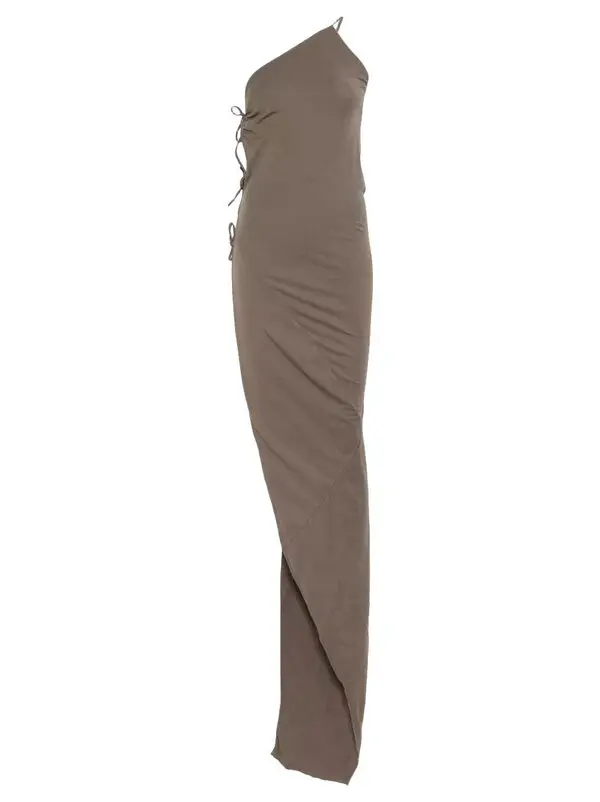 Rick Owens Taupe Asymmetric Sleeveless Maxi Dress - Grey