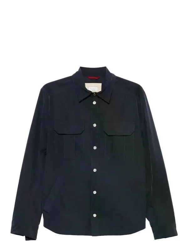 Brunello Cucinelli Logo-buttons Jacket - Blue