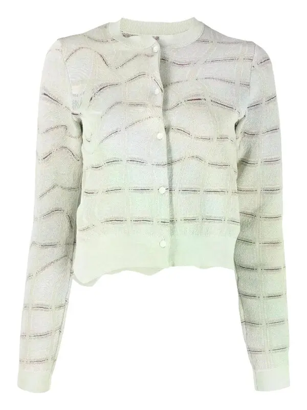 JNBY Patterned Jacquard Cropped Jumper - Green