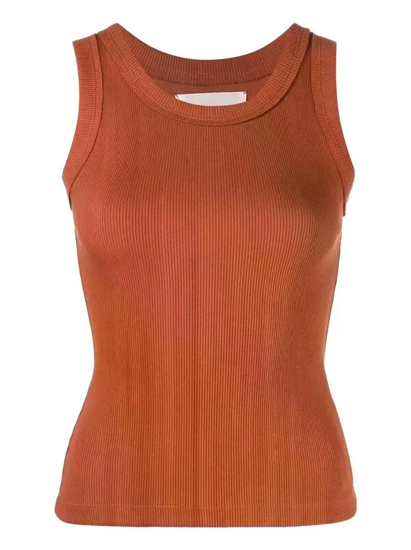 STYLAND Fine-ribbed Sleeveless Top - Orange