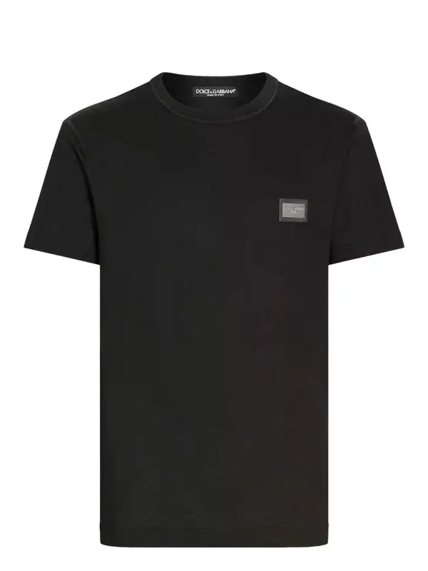 Dolce & Gabbana Logo-plaque Cotton T-shirt - Black