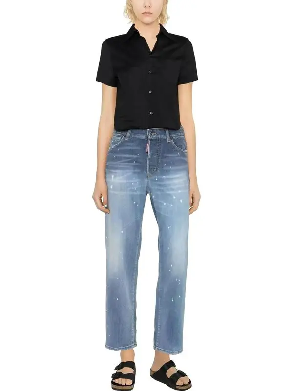 Dsquared2 Distressed Straight-leg Jeans - Blue