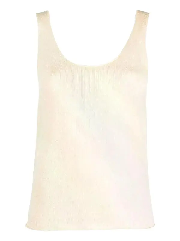 Aspesi Scoop Neck Knitted Vest Top - Neutrals