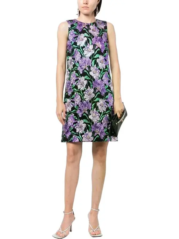Carolina Herrera Floral Jacquard A-line Mini Dress - Multicolour